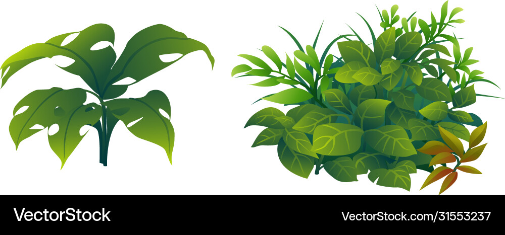 Basic rgb bushes for cartoon background images Vector Image