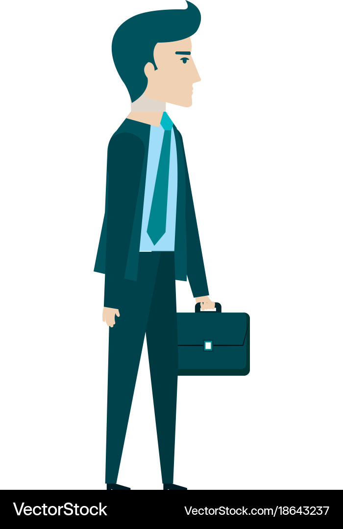 Businessman with portfolio avatar character Vector Image