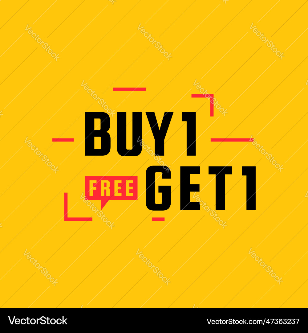 Buy one get one banner promotion design Royalty Free Vector