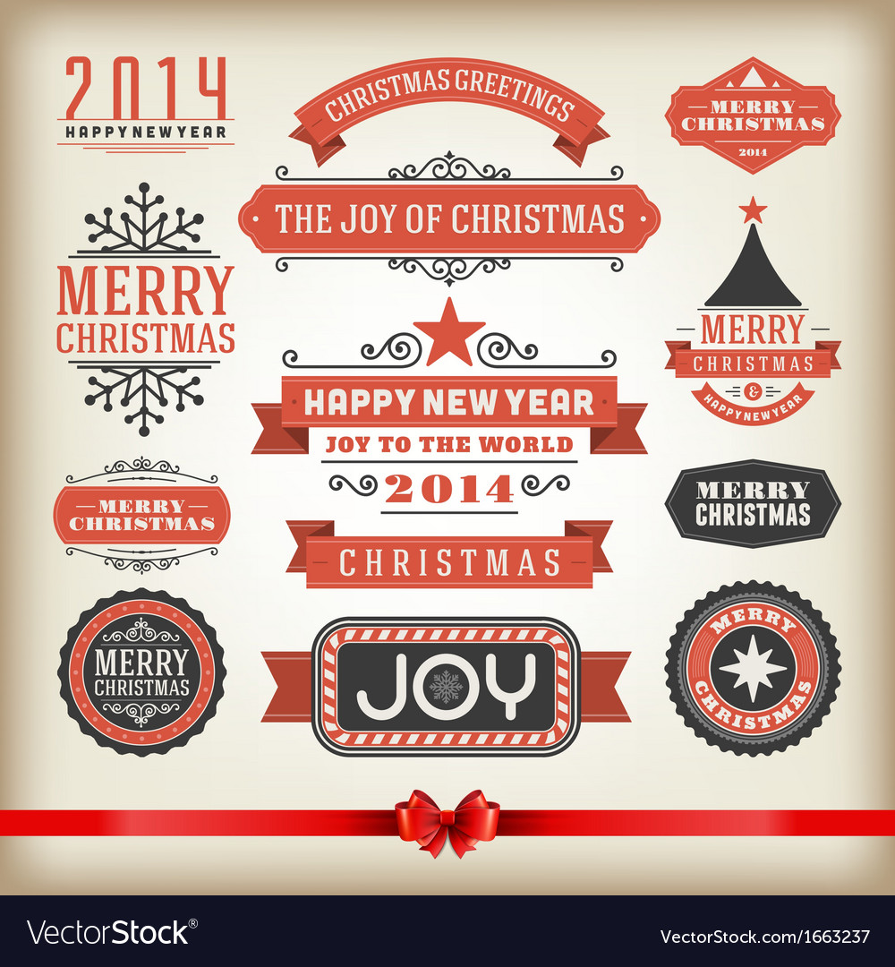 Christmas decoration design elements Royalty Free Vector