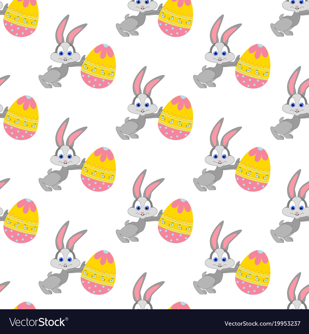 Easter rabbit seamless pattern Royalty Free Vector Image