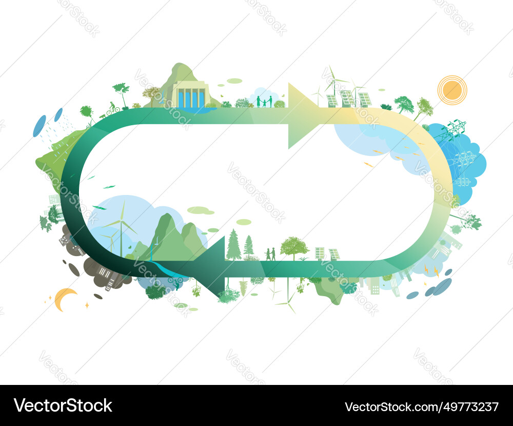 Esg and eco friendly community-a014-cycle arrow Vector Image