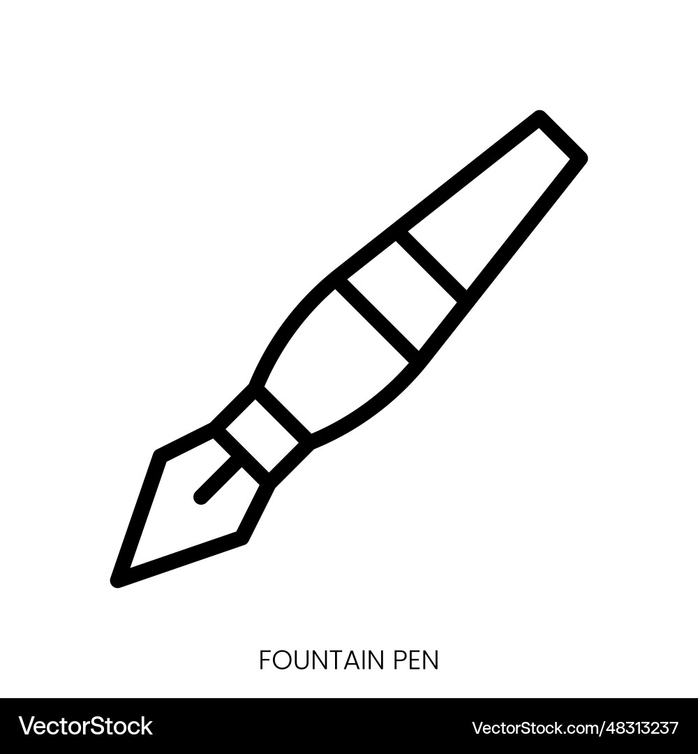 Fountain pen icon line art style design isolated Vector Image