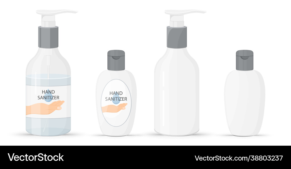 Hand sanitizer bottle isolated with pump washing Vector Image