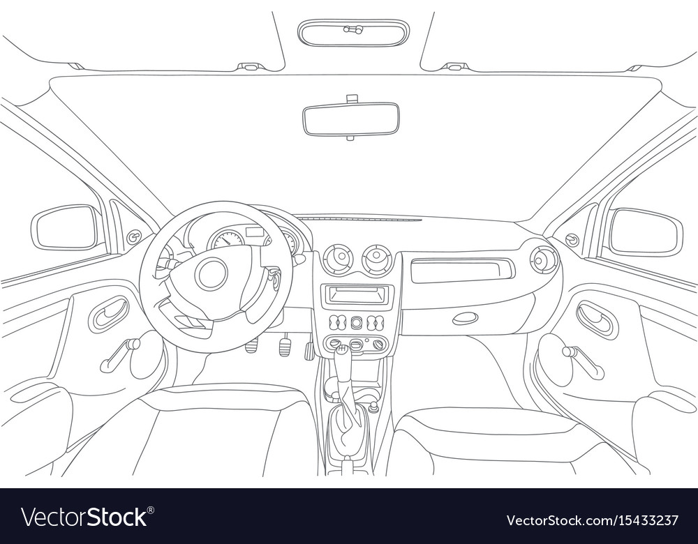 Machine inside interior vehicle Royalty Free Vector Image