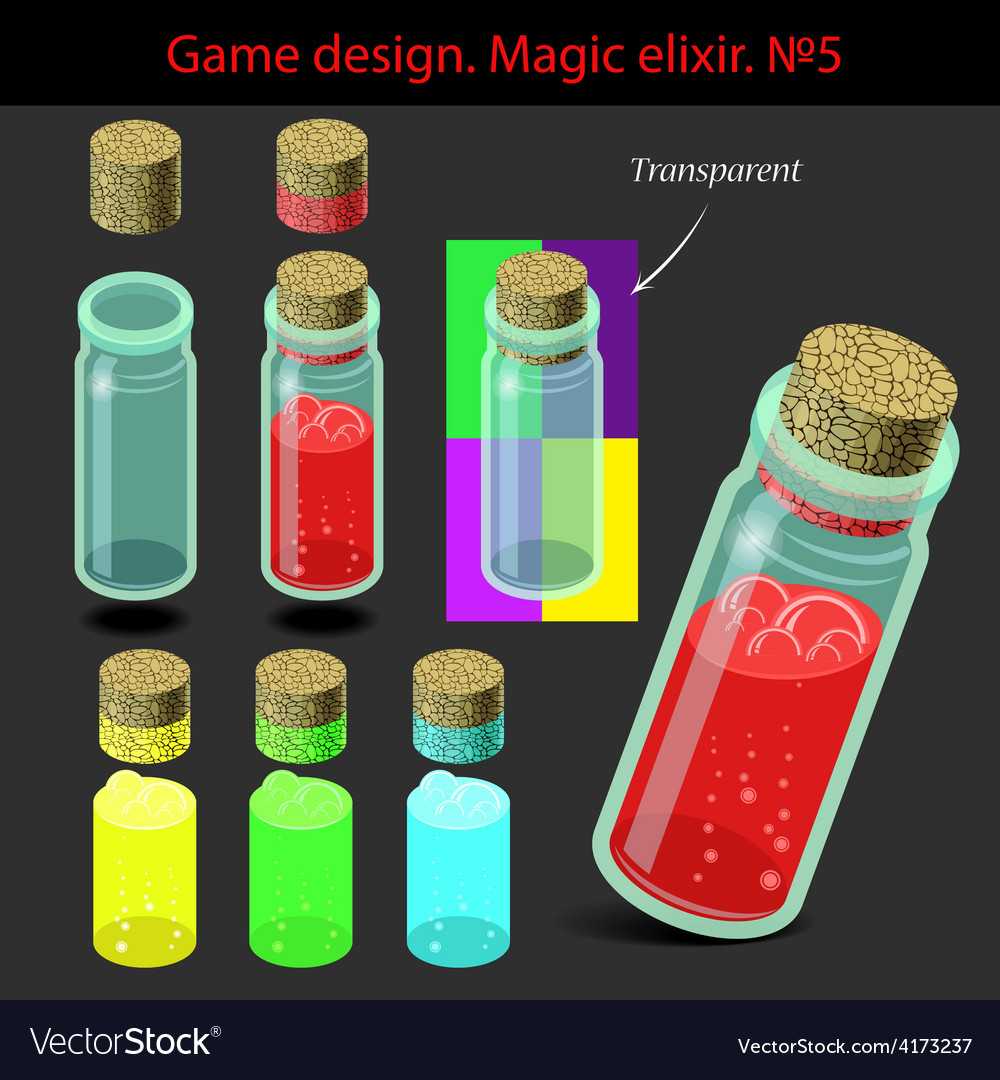 Magic elixir in different Royalty Free Vector Image