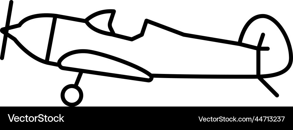 Monoplane airplane aircraft line icon Royalty Free Vector