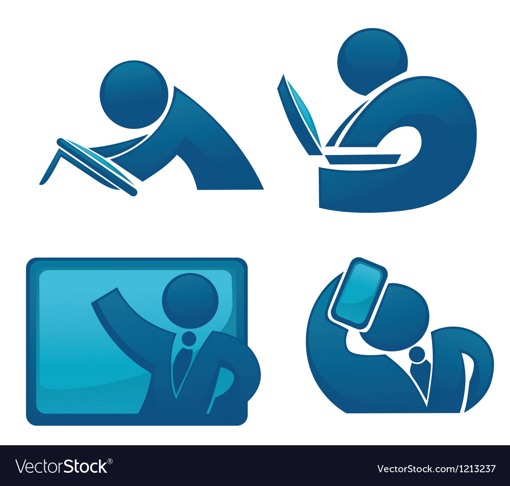Office life and modern technology Royalty Free Vector Image