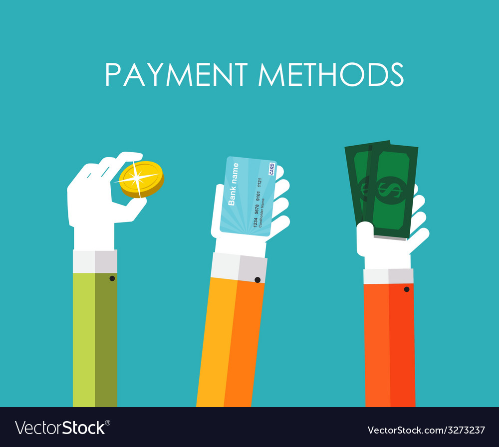 Payment methods flat concept Royalty Free Vector Image