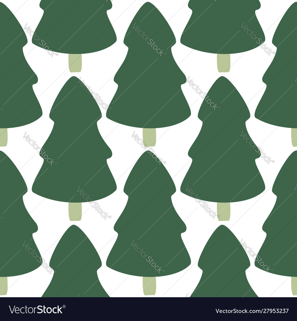 Pine trees seamless pattern on white background Vector Image