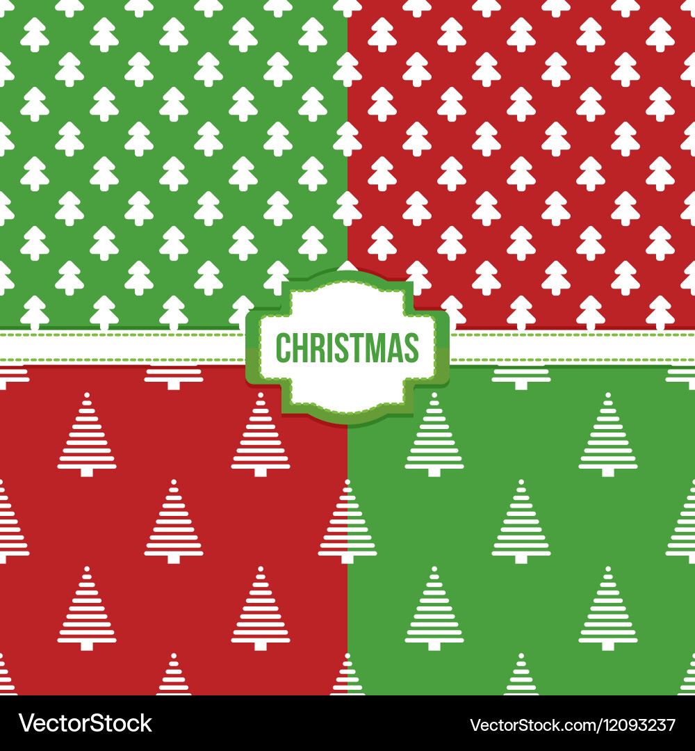 Set collection of christmas seamless patterns Vector Image