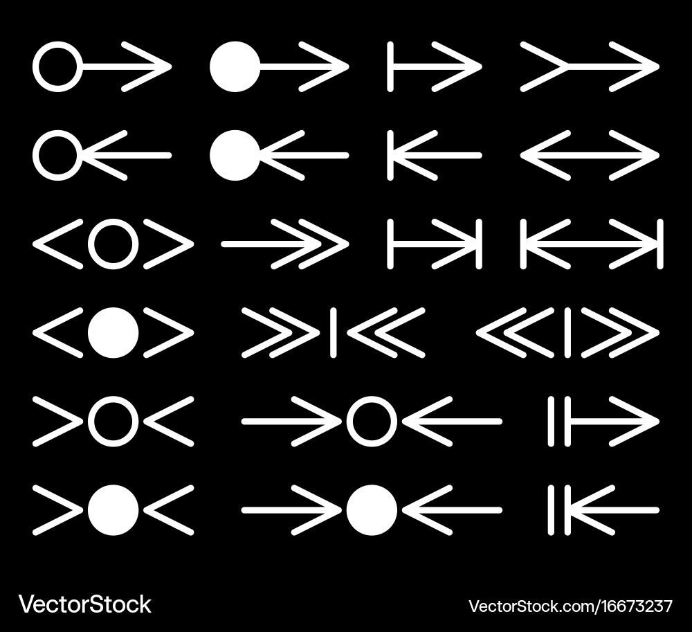 Set of silhouettes arrows Royalty Free Vector Image
