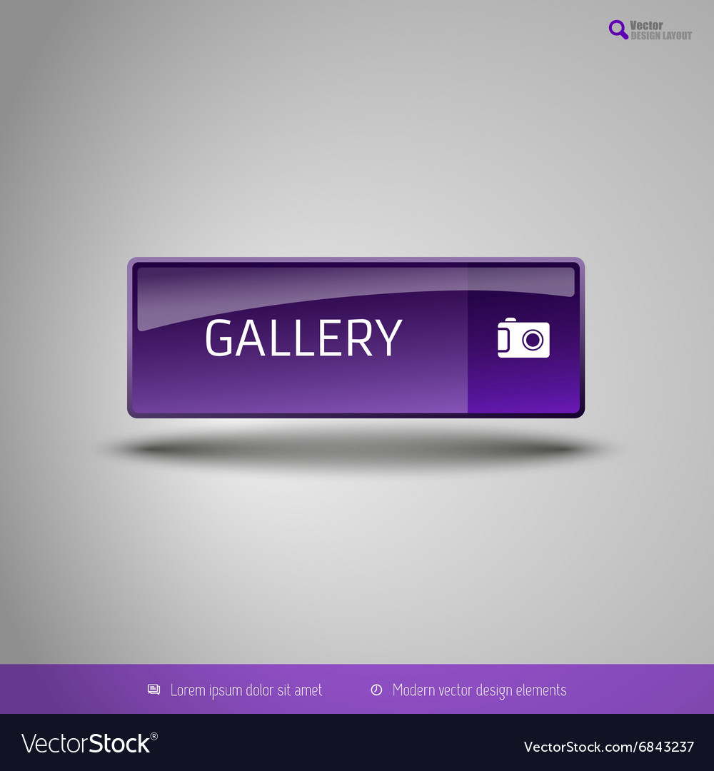 Simple button on neutral gray background Vector Image