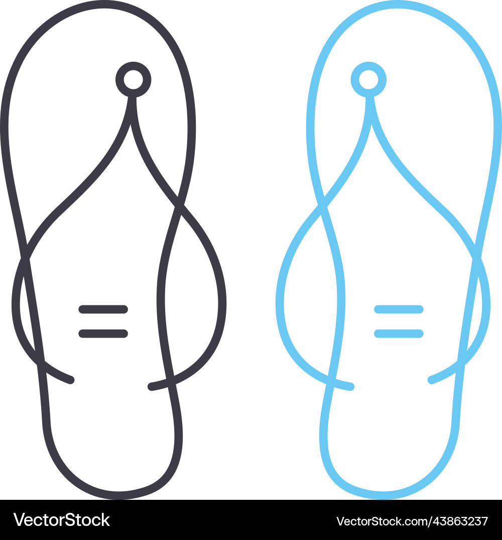 Slippers line icon outline symbol Royalty Free Vector Image
