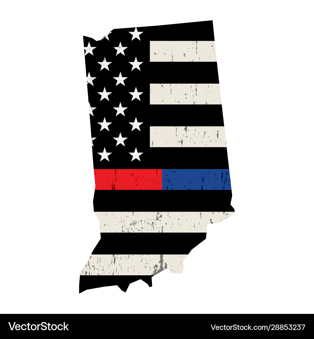 State indiana police and firefighter support Vector Image