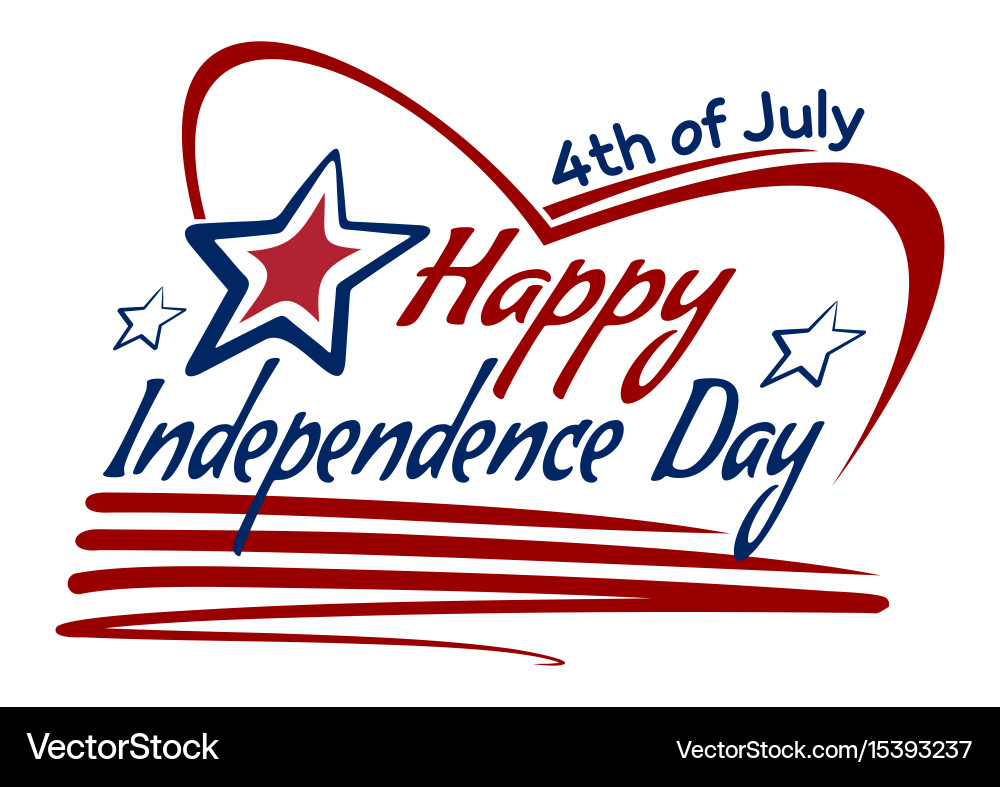 Us independence day lettering card design Vector Image