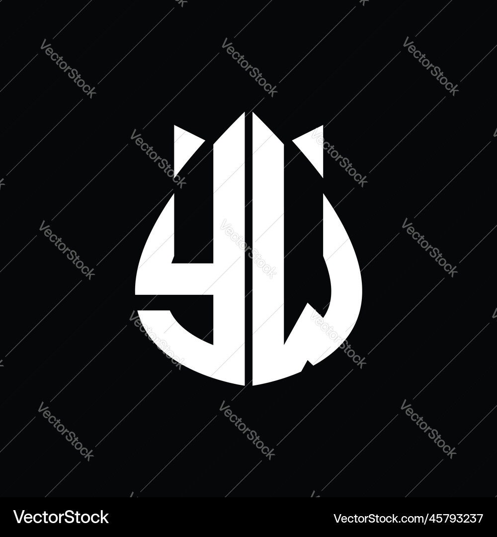 Yw logo monogram drops crown shape images design Vector Image