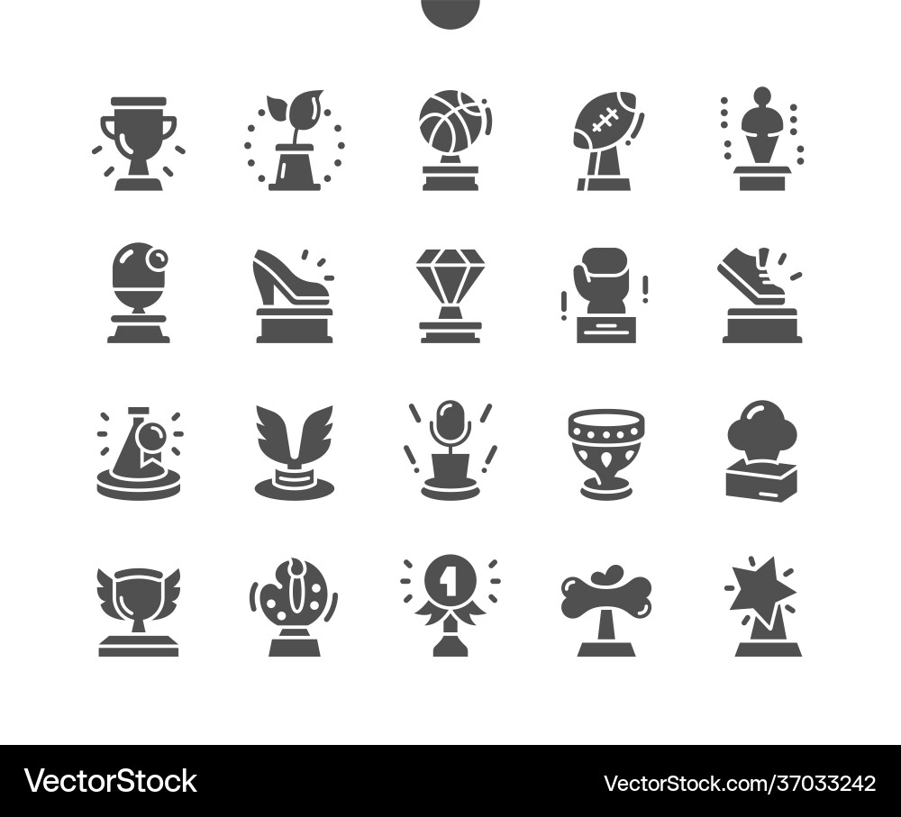 Award collection trophy prize reward success Vector Image