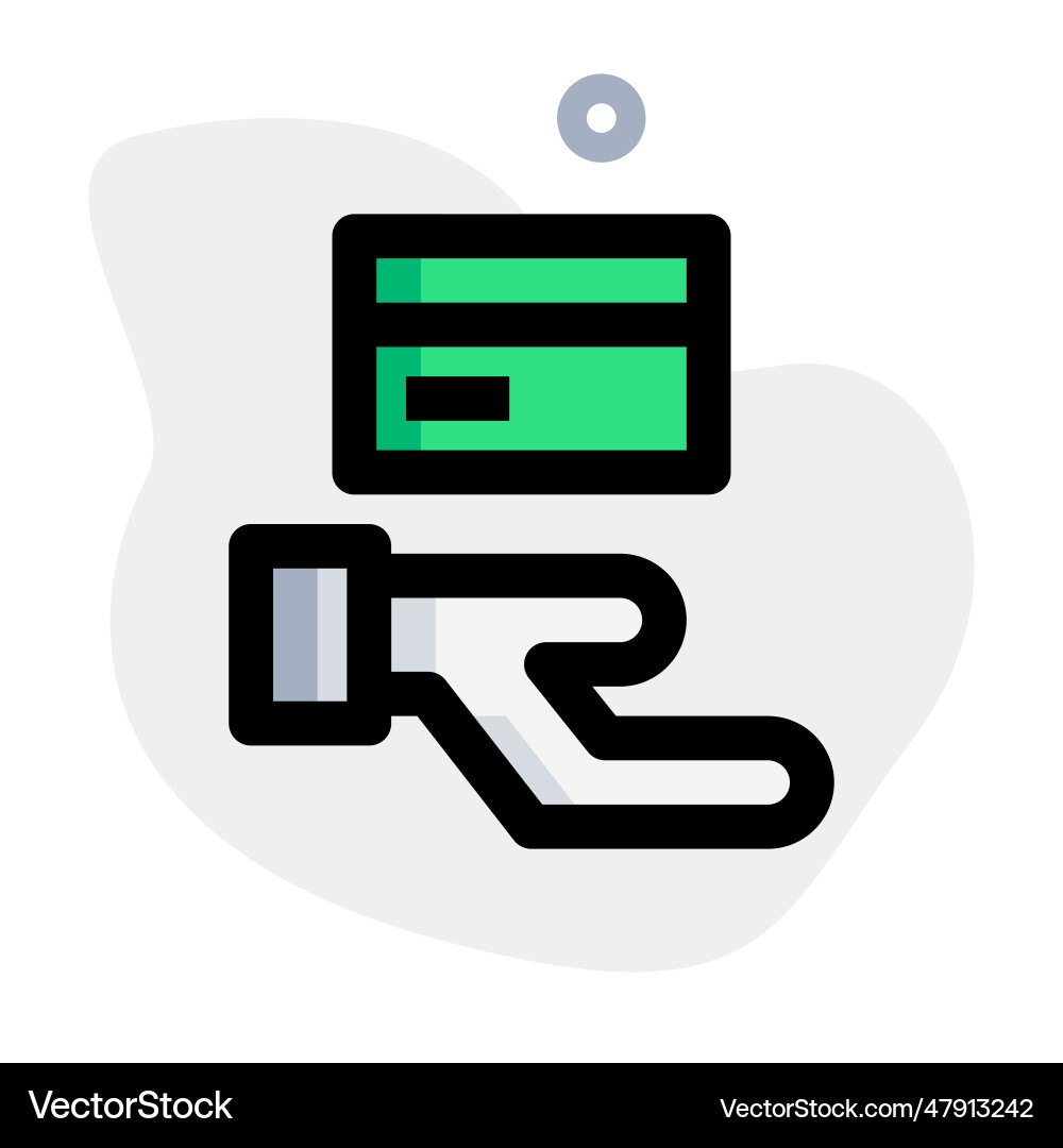 Buyer makes a cashless payment Royalty Free Vector Image