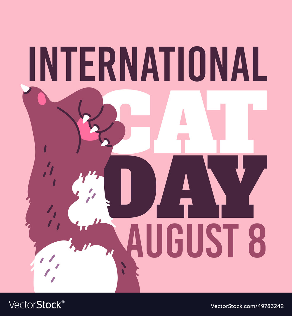 Card or poster with cat paw cartoon Royalty Free Vector