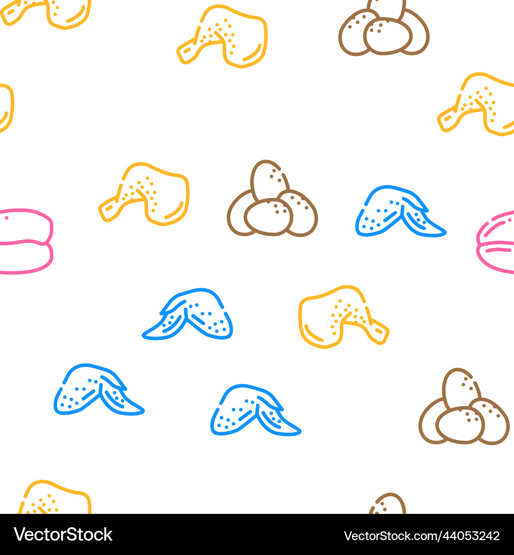 Chicken carcass meat and organs seamless Vector Image