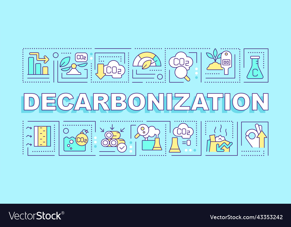Decarbonization word concepts blue banner Vector Image
