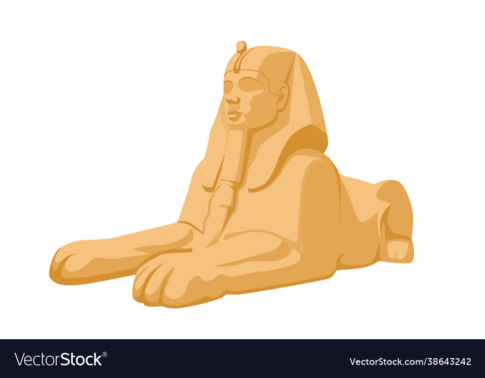 Egyptian sphinx isolated on white background Vector Image