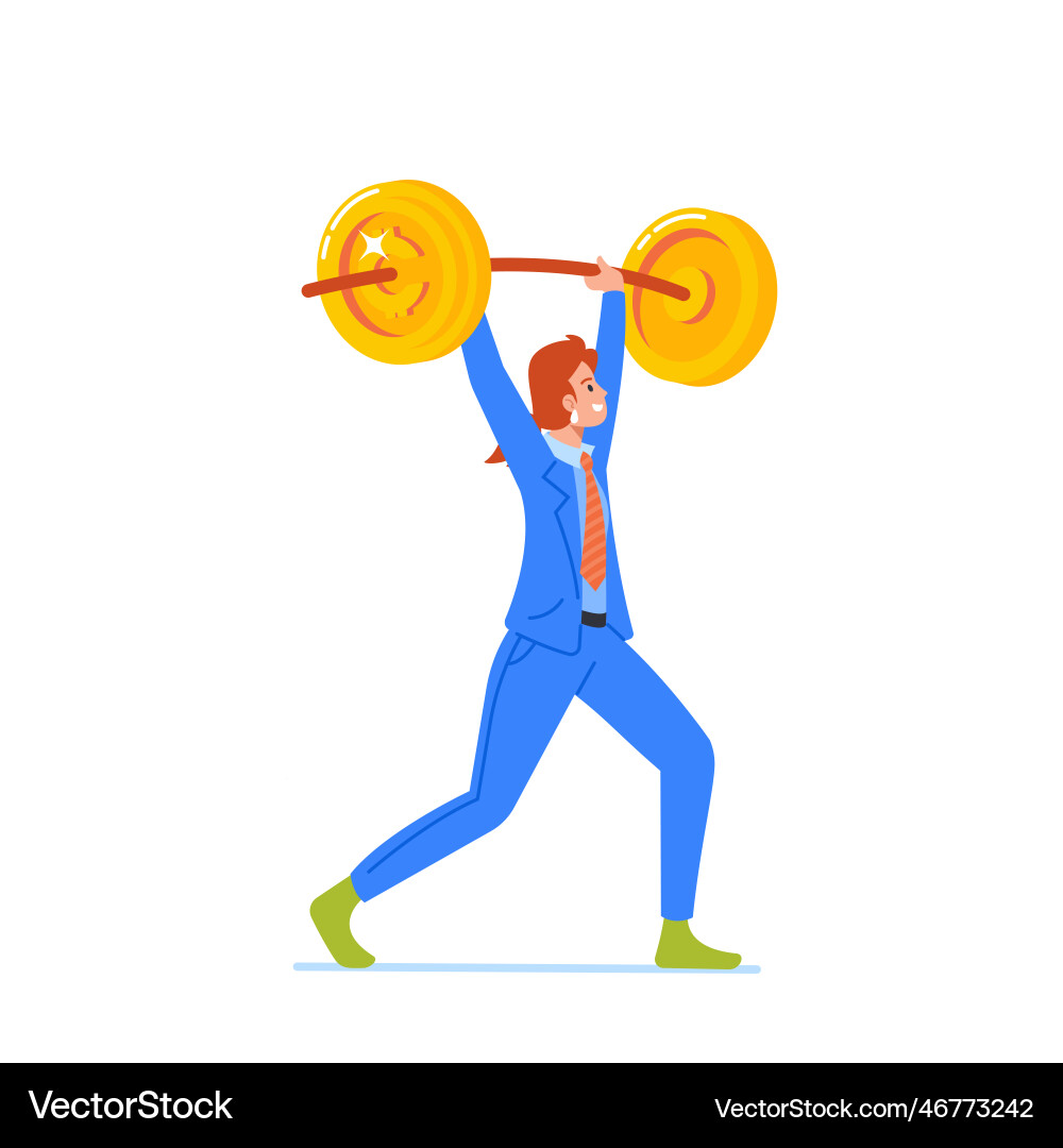 Female business character physical strength Vector Image