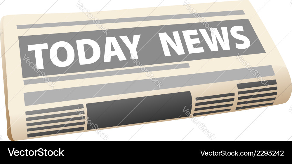 Folded newspaper with the header todays news Vector Image