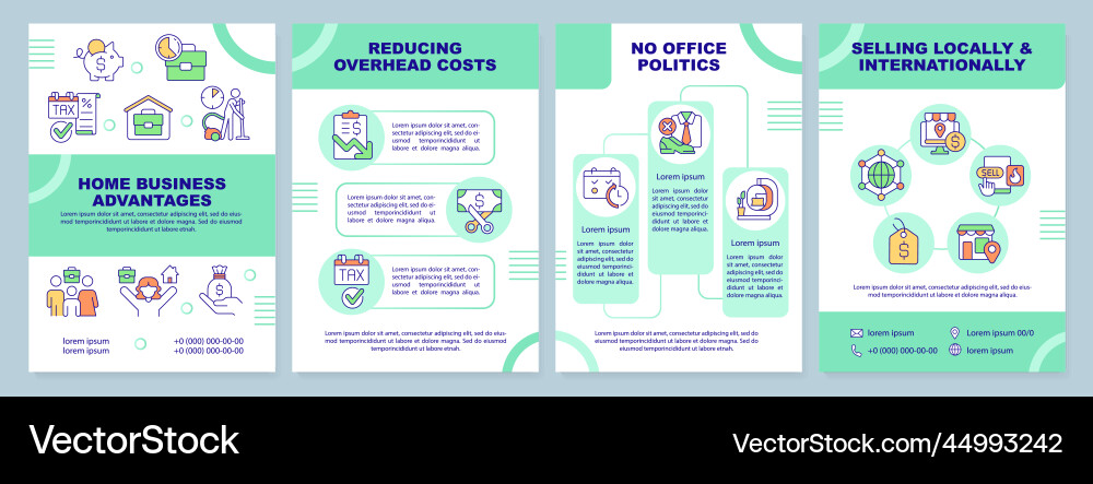 Home business advantages brochure template Vector Image