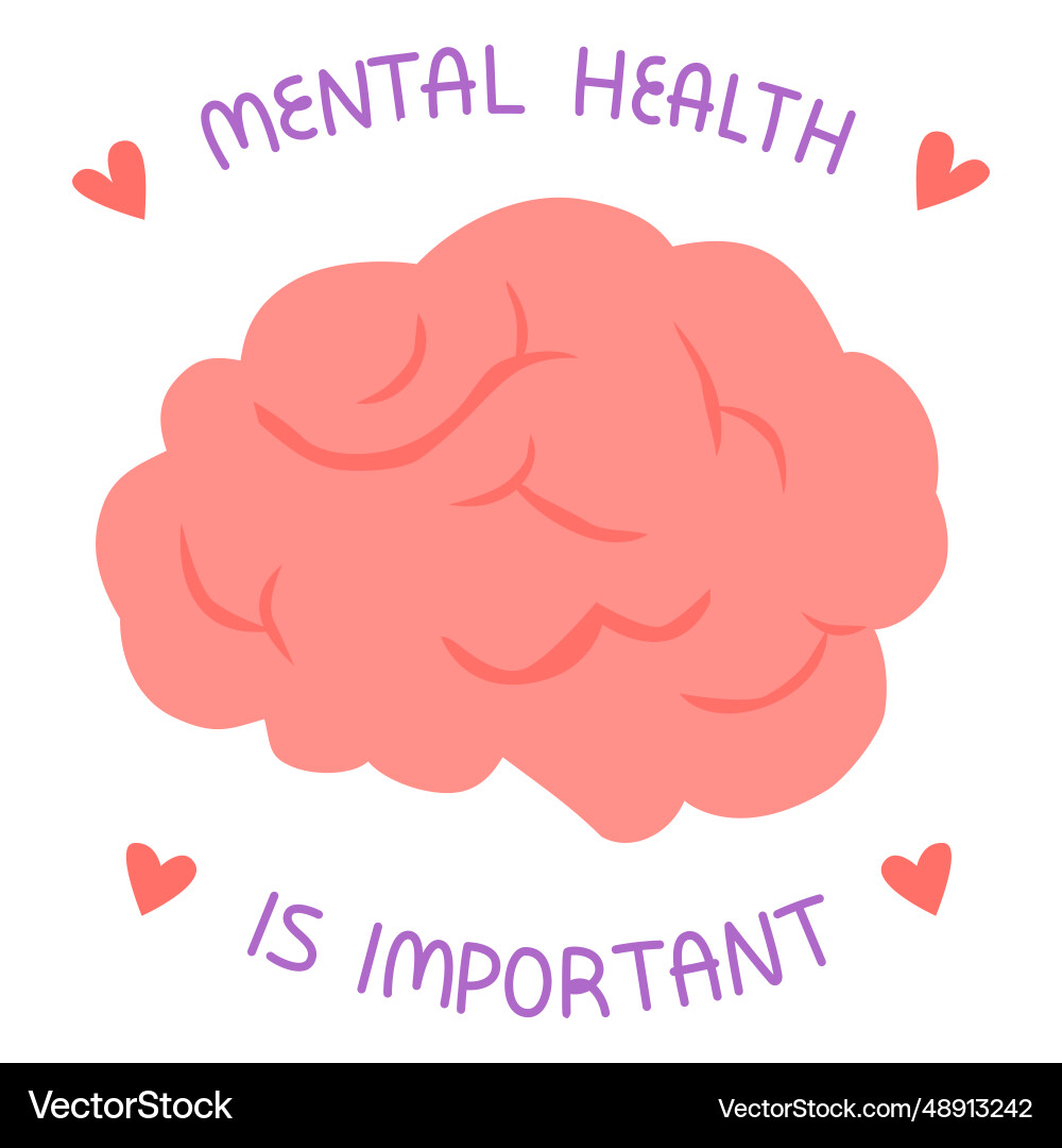 Mental health is important flat Royalty Free Vector Image