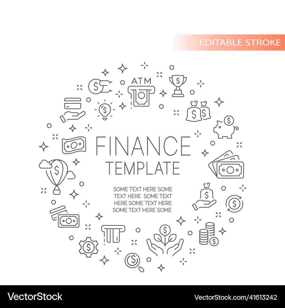 Money and finance frame template Royalty Free Vector Image