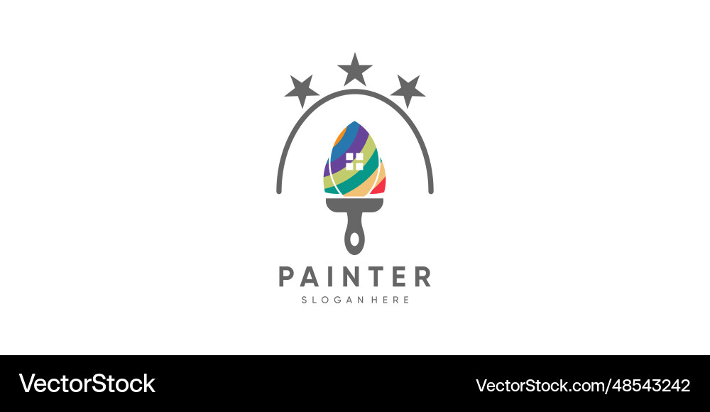 Paint logo design for business and construction Vector Image