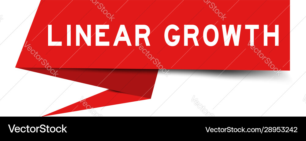Red color paper speech banner with word linear Vector Image