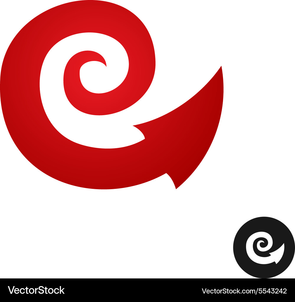 Spiral tribal element symbol with arrow head tail Vector Image