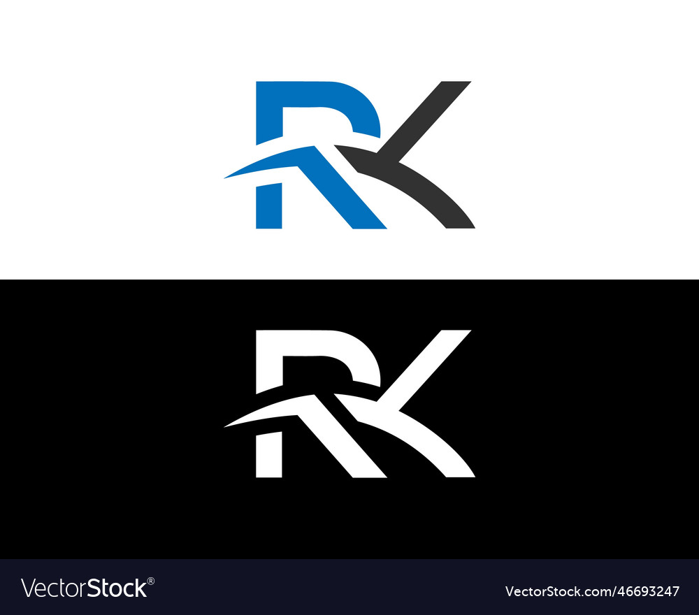 Abstract initial letter rk logo icon Royalty Free Vector