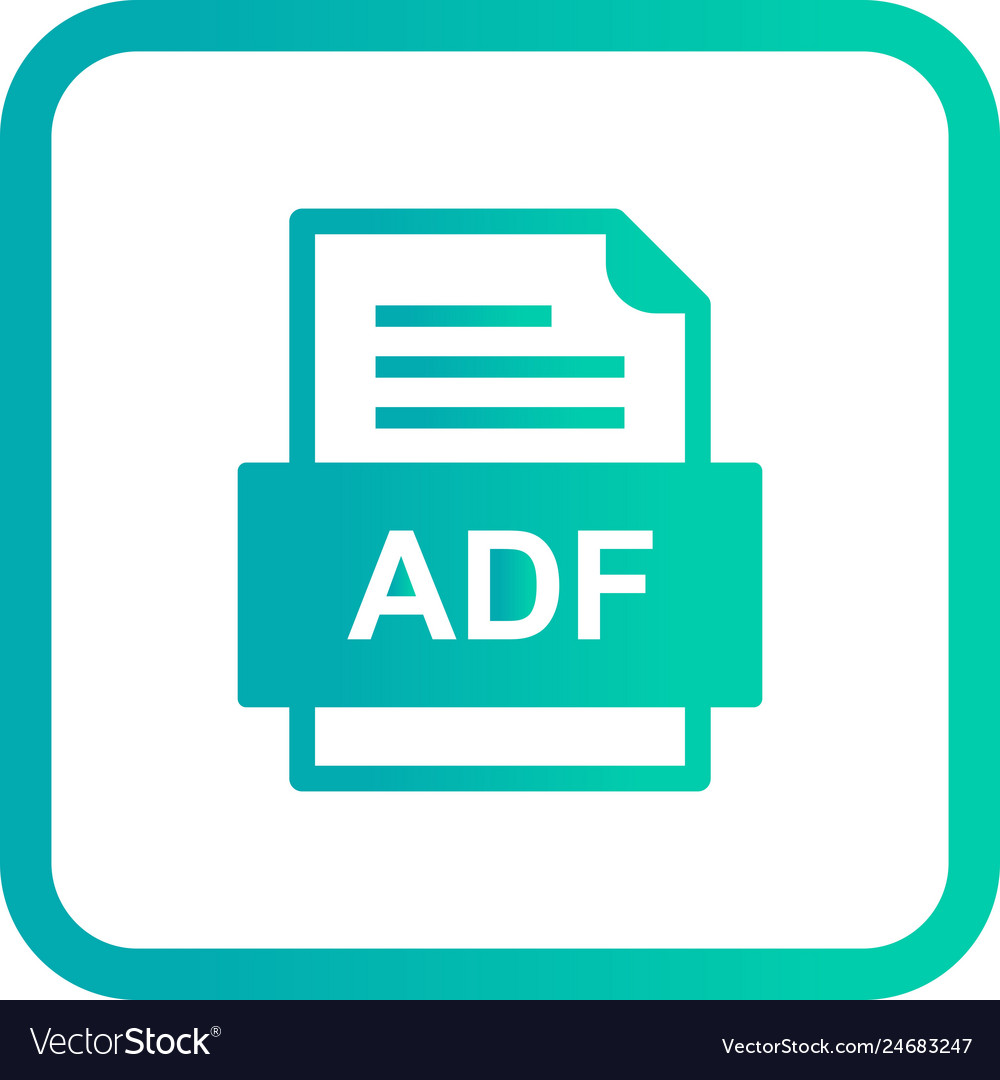 Adf file document icon Royalty Free Vector Image