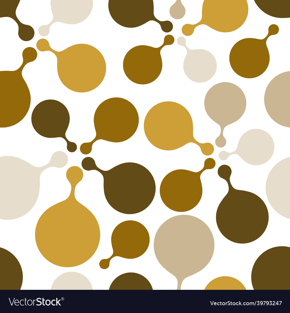 Brown round bubbles repeat pattern background Vector Image