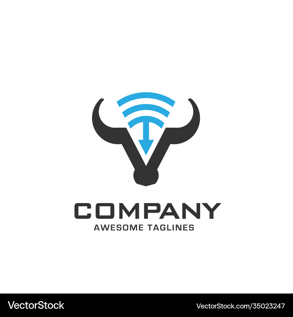 Bull arrow and signal Royalty Free Vector Image