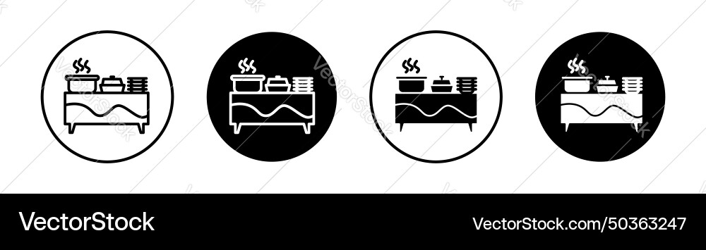 Catering buffet icon set banquet party covered Vector Image