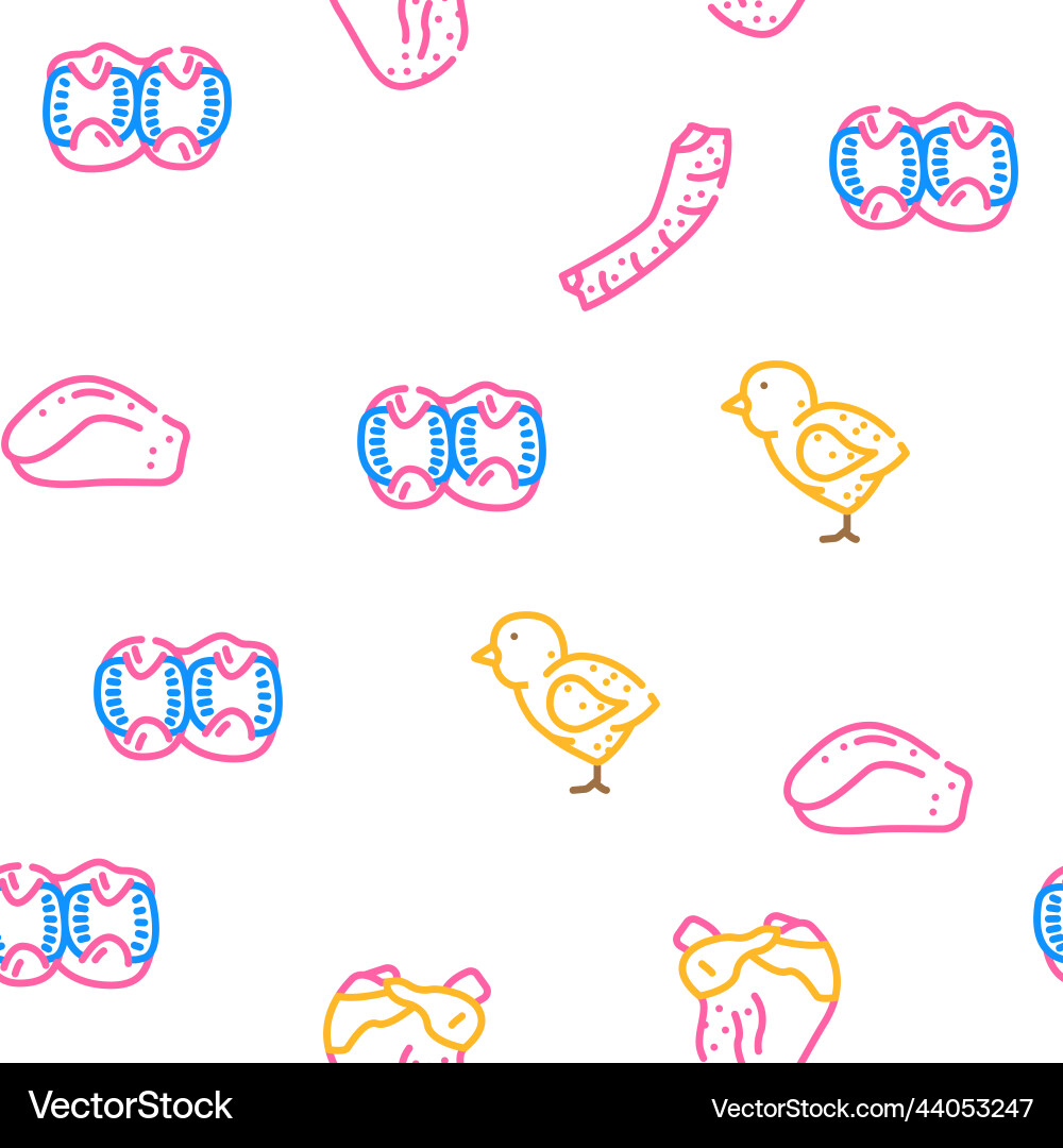 Chicken carcass meat and organs seamless Vector Image