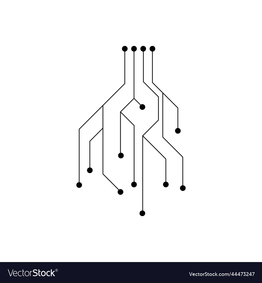Circuit technology logo Royalty Free Vector Image