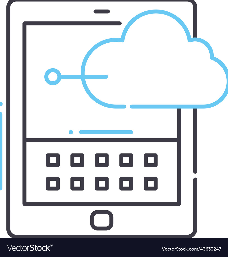 Cloud computing line icon outline symbol Vector Image Cloud computing line icon outline symbol Vector Image
