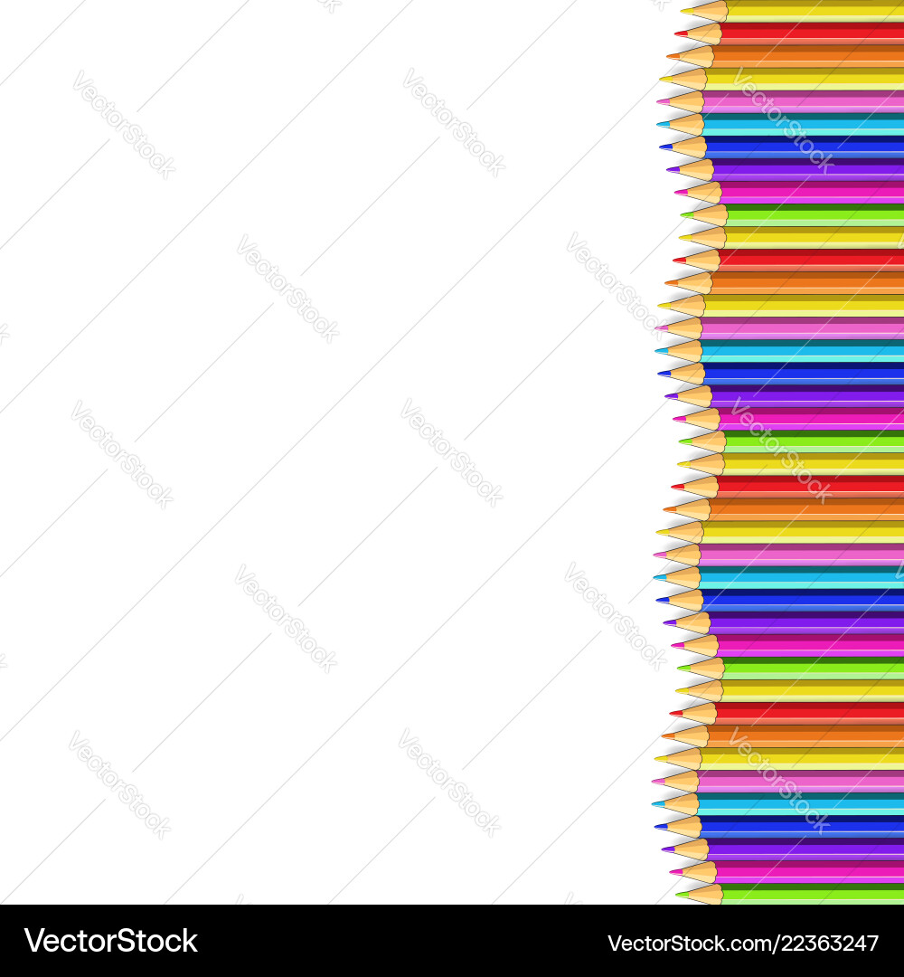 Colored pencils right side line in shape of wave Vector Image