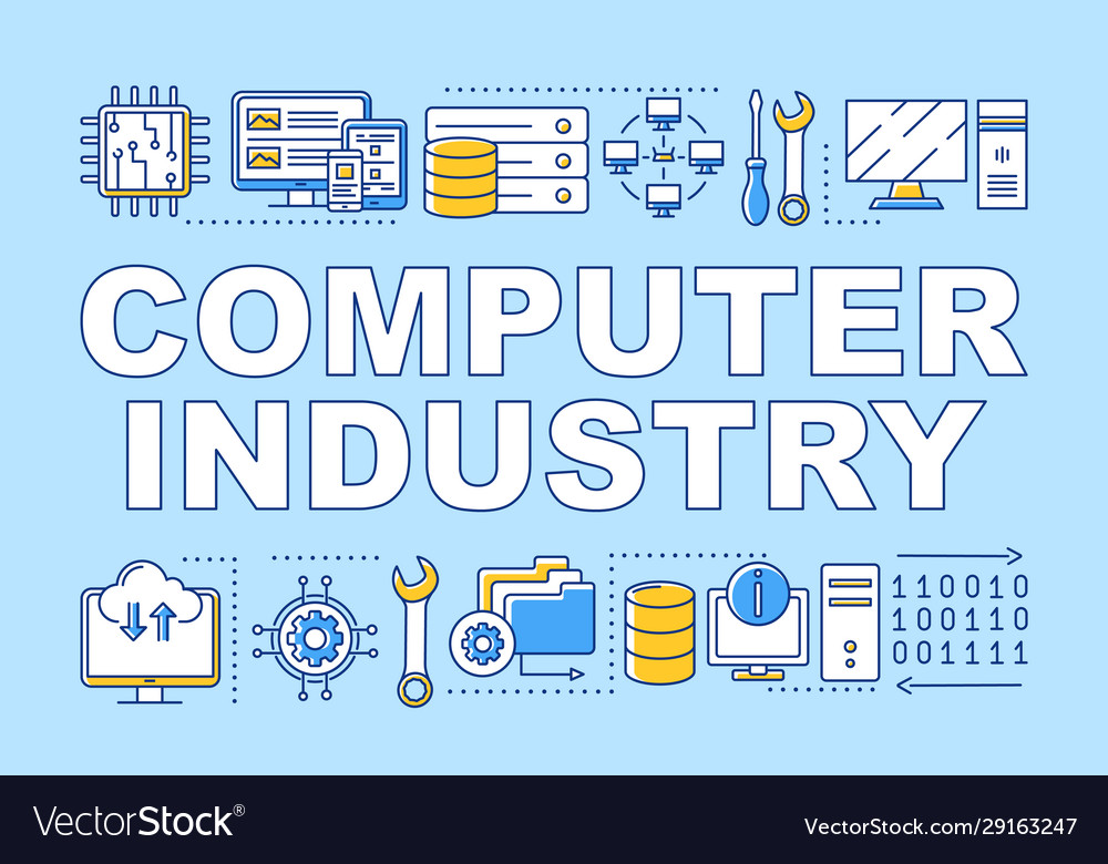 Computer industry word concepts banner Royalty Free Vector