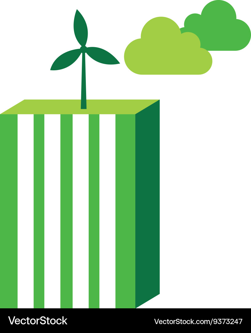 Ecological city buildings isolated icon design Vector Image