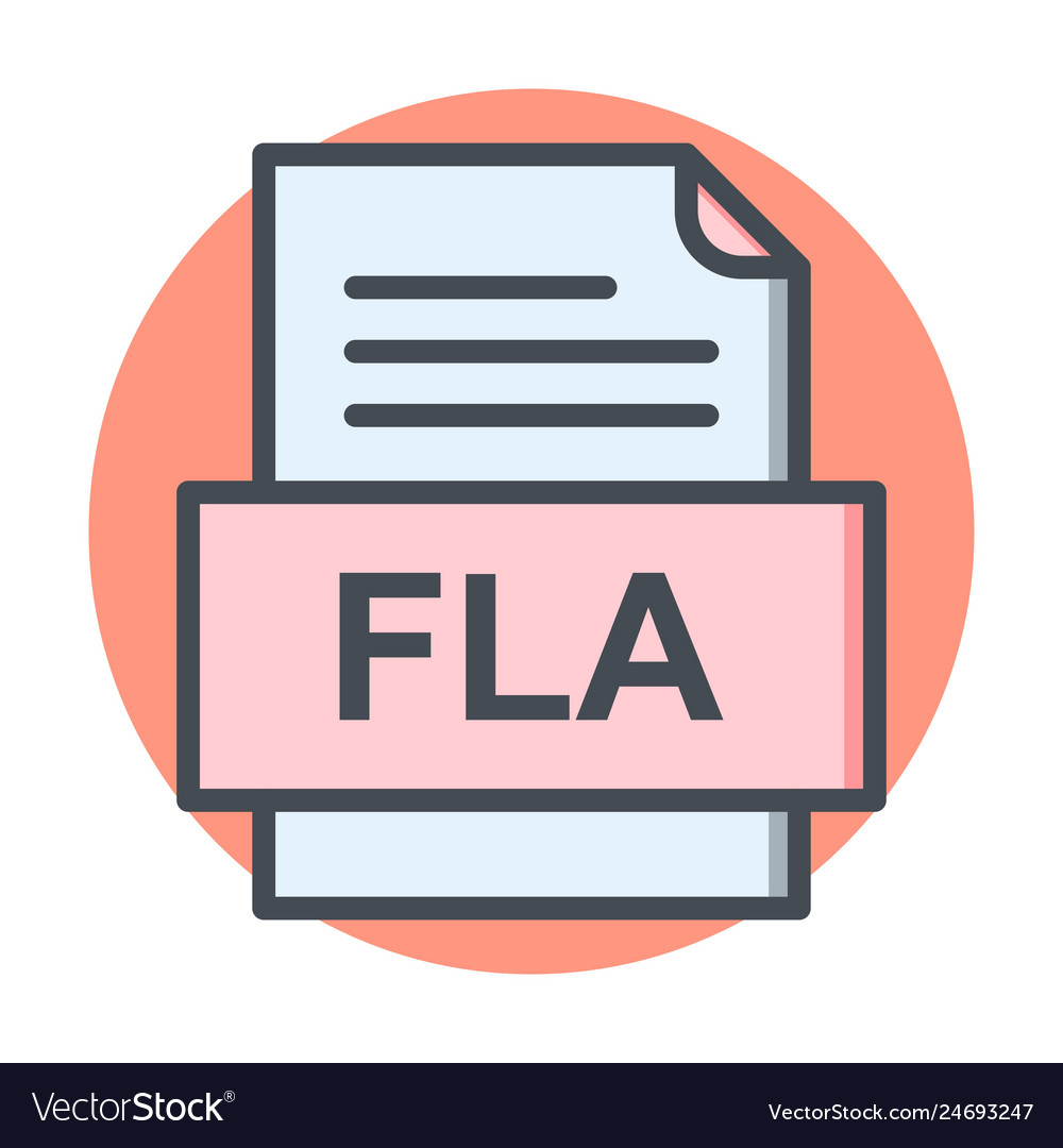 Fla file document icon Royalty Free Vector Image