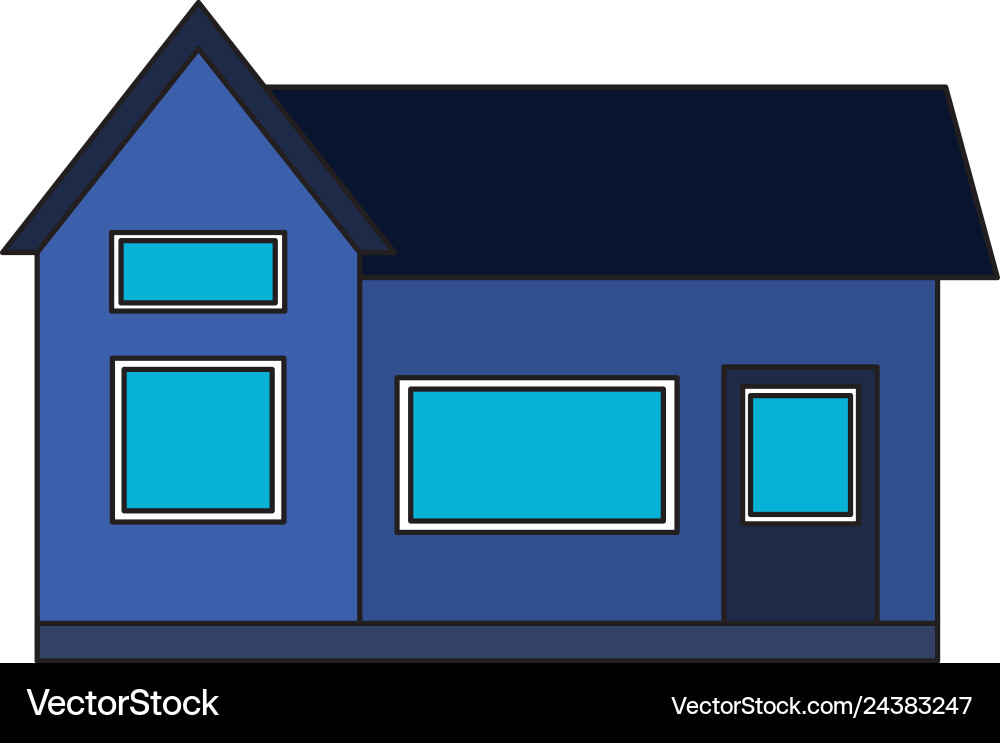 House home exterior on white background Royalty Free Vector