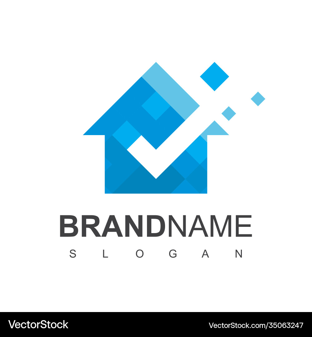 House logo design template pixel color sign Vector Image