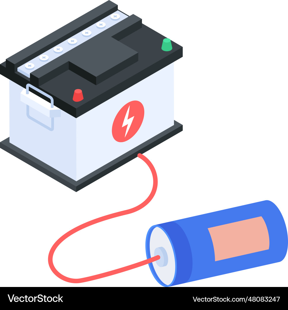 Isometric icon of energy storage Royalty Free Vector Image